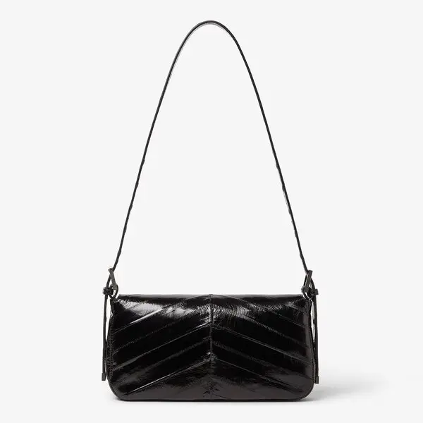 Fendi Baguette® 26424 Black Inlaid Hagfish Leather Bag